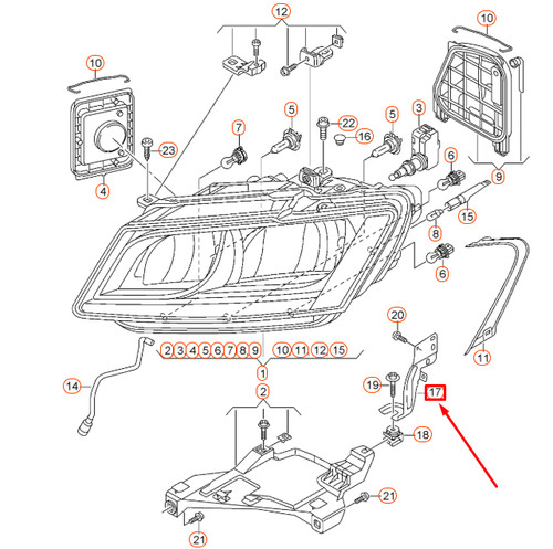 NEW AUDI Q5 8R FRONT LEFT HEADLIGHT RETAINING PLATE 8R0941355 ORIGINAL ...