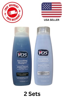 (2 Sets) Alberto V05 Scalp Shampoo/Conditioner Zero Frizz W/Keratin ...