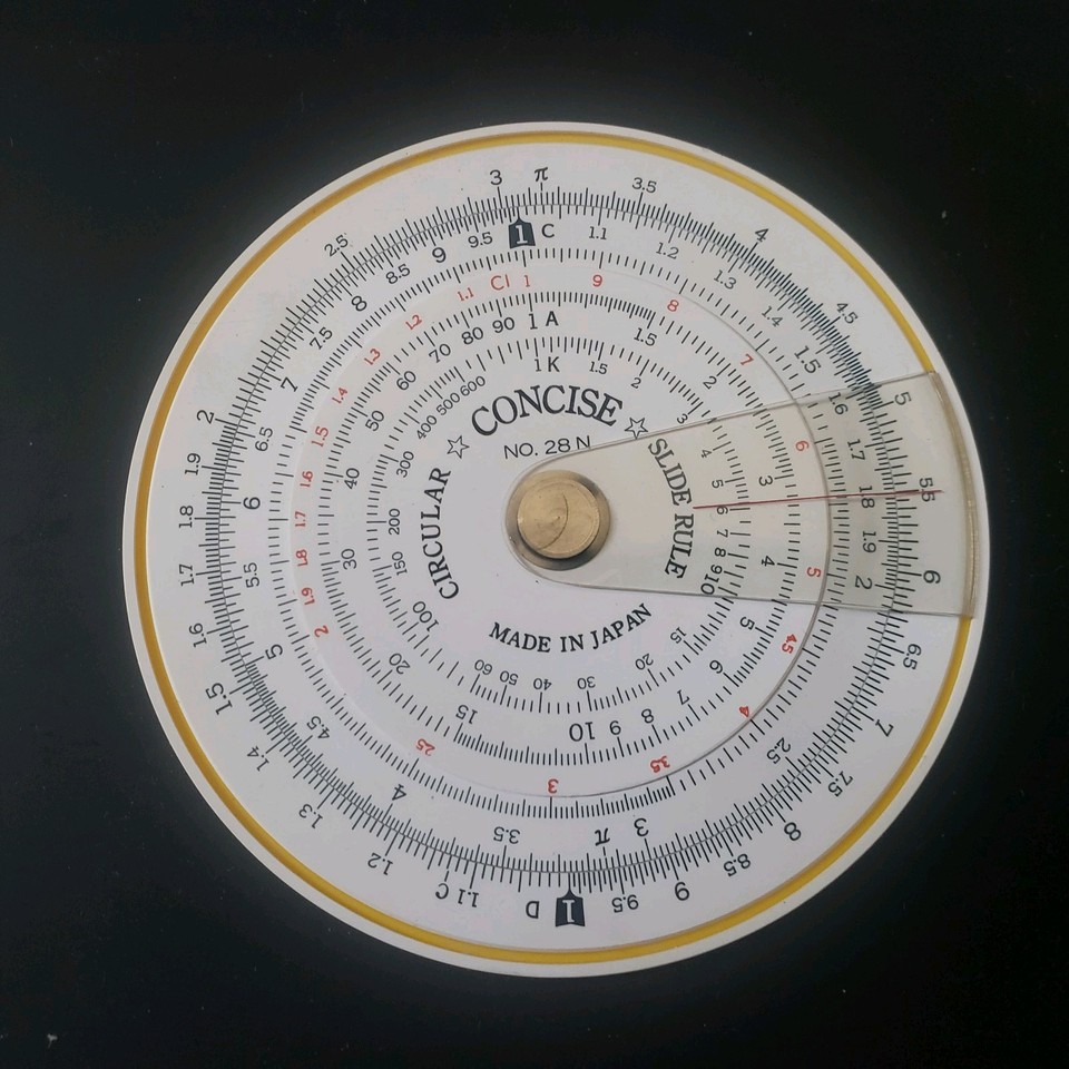 Vintage NOS Concise circular Slide Rule #28N Japan | eBay