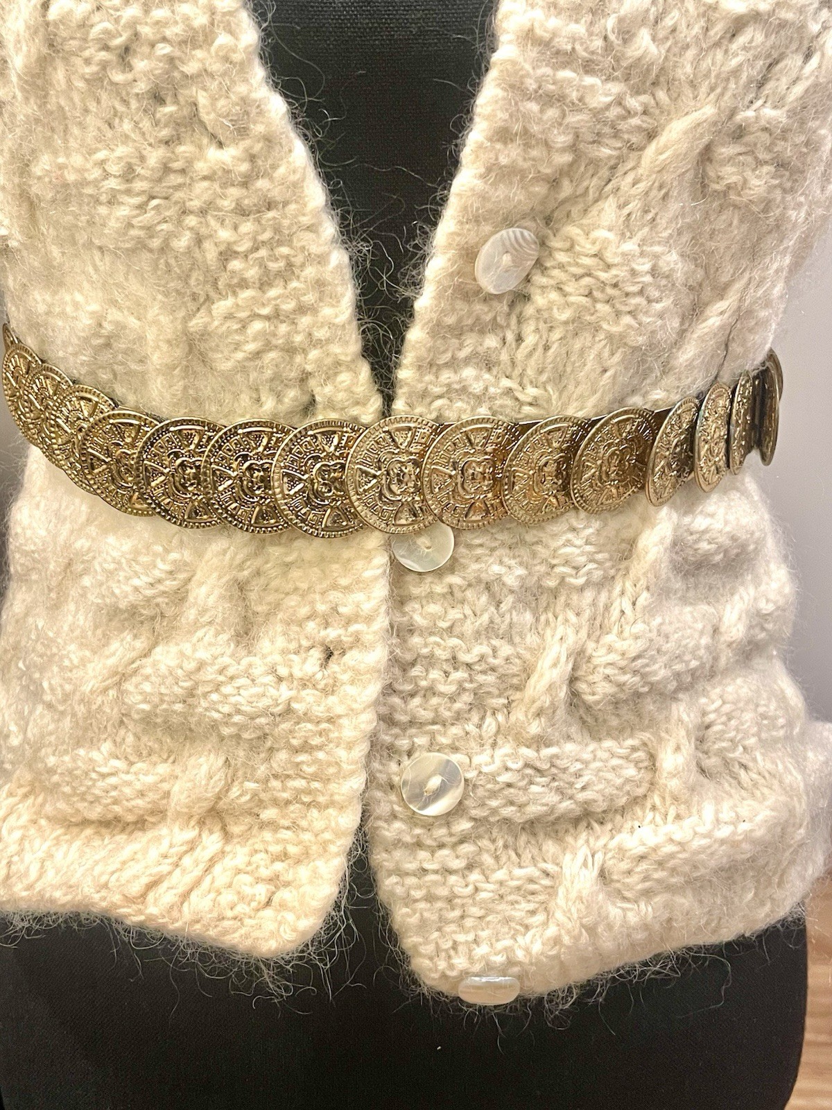 Vintage Gold Coin Belt - 80s - Gypsy - Medallion Coin - Gem