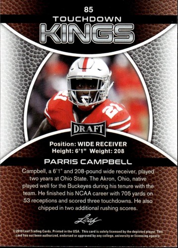 2019 Leaf Draft Gold #85 Parris Campbell Ohio State Buckeyes | eBay