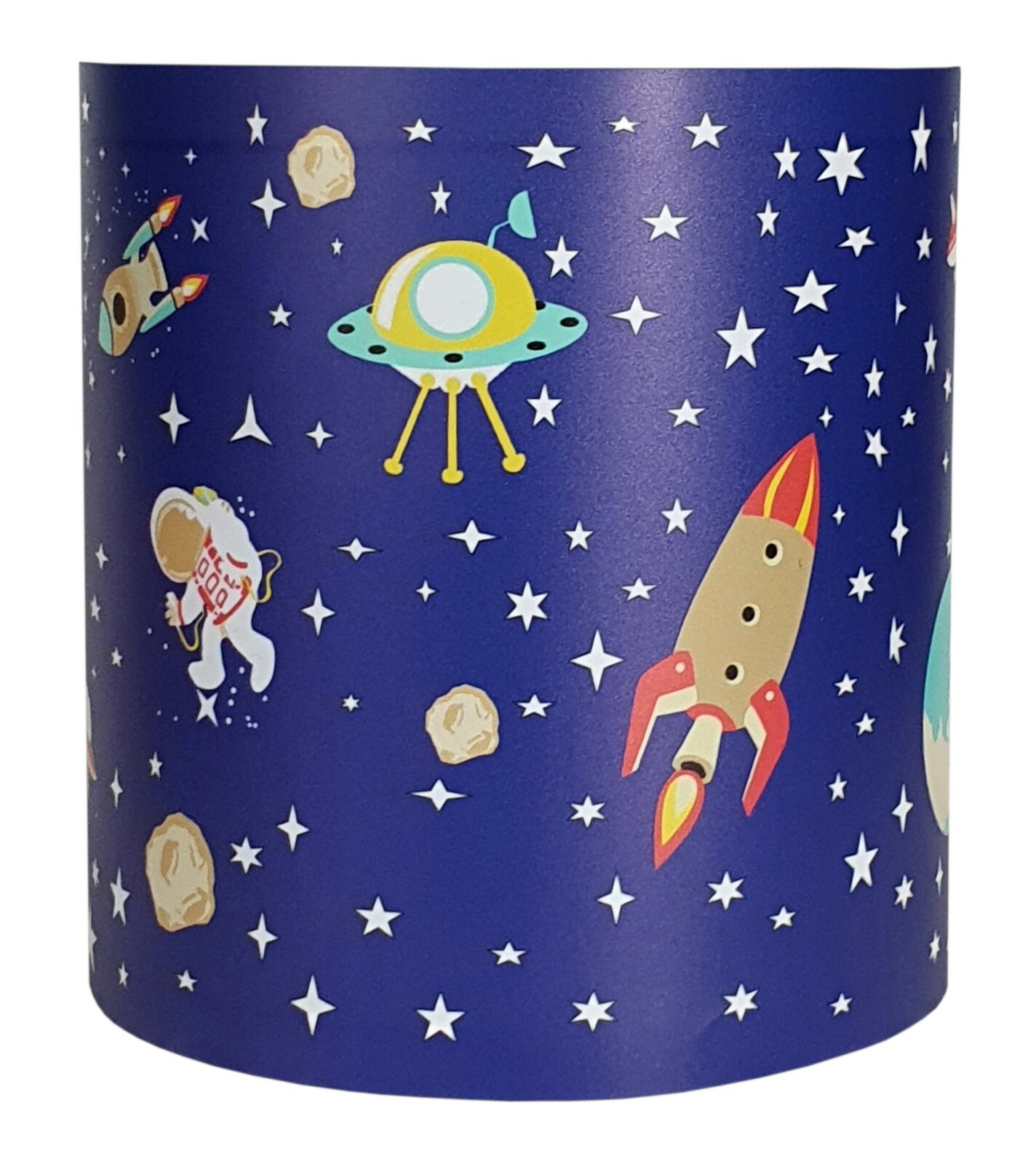 SPACE LIGHT SHADE CEILING ALIEN UFO ASTRONAUT STARS PLANETS BLUE WHITE ...