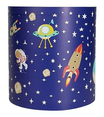 SPACE LIGHT SHADE CEILING ALIEN UFO ASTRONAUT STARS PLANETS BLUE WHITE ...