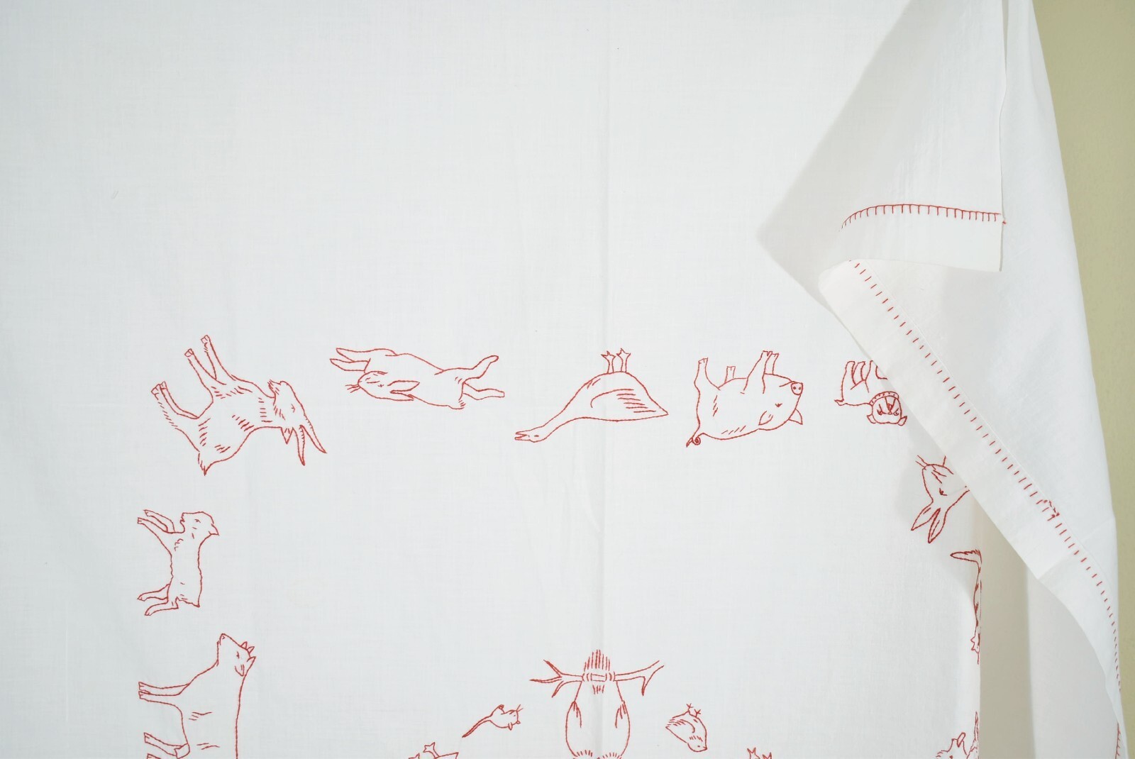 WONDERFUL 1910's / 1920's Redwork Pictorial Summer Spread with Animals ...