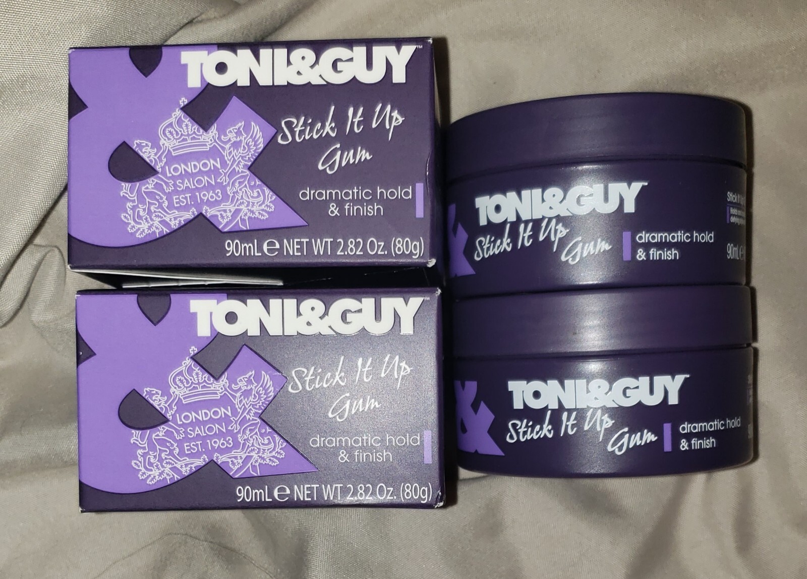 Toni & Guy London Creative Stick It Up Hair Gum TWO Discontinued Hard ...