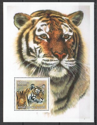 I0147 2002 GUINEA WILD CATS TIGERS LIONS INTERNATIONAL FAUNA ANIMALS BL ...