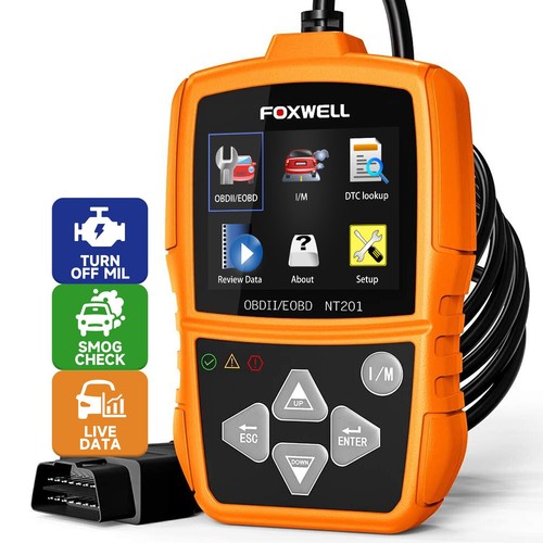 FOXWELL NT201 OBD2 Scanner Code Reader Check Engine Fault Light ...