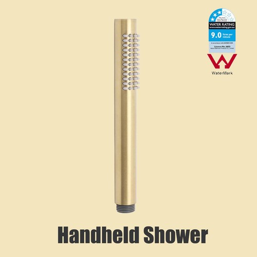 WELS Brushed Gold Round Handheld Shower Head SUS304 Massage with PVC ...