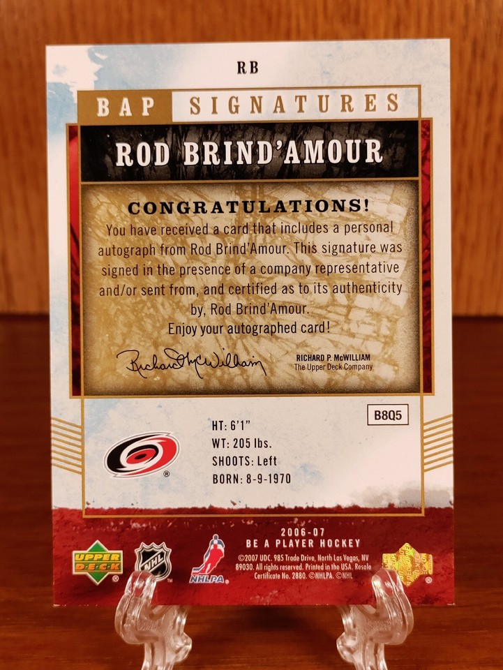 2006-07 Be A Player Signatures Rod Brind'mour | eBay