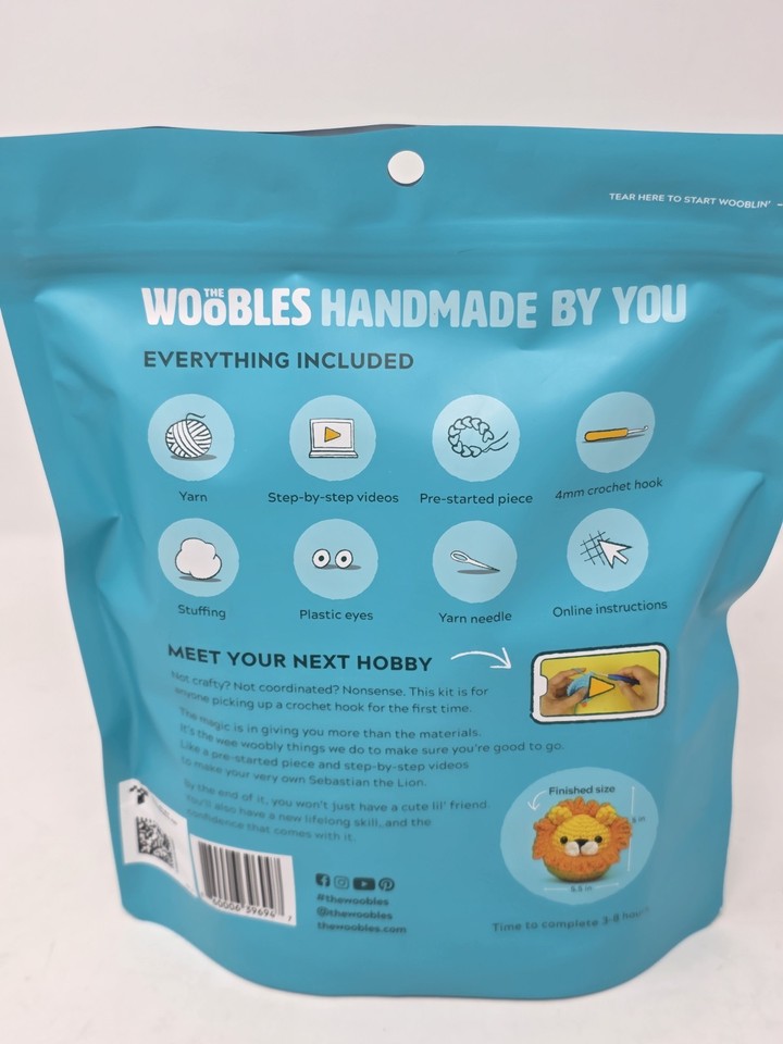 Woobles Wobbles Sebastian The Lion Crochet Kit Brand New Sealed in ...