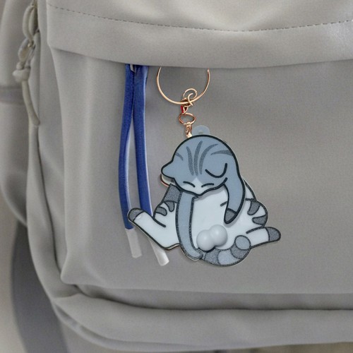 Key Chain Quirky Keychain for Friends Cat with Rotating Ball Claw ...