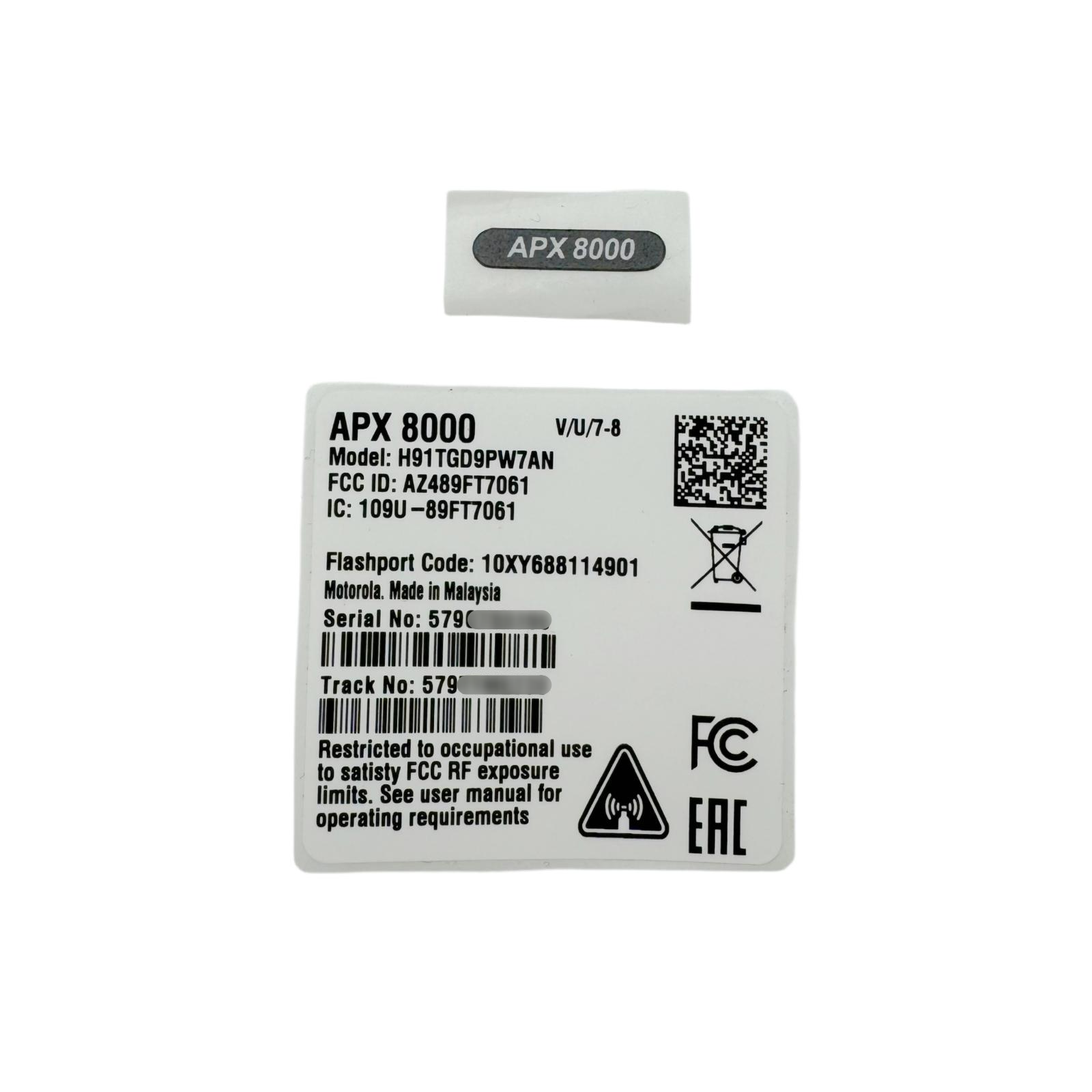 Label Badge Sticker for Motorola APX8000 Radio Speaker Grille Aluminum ...
