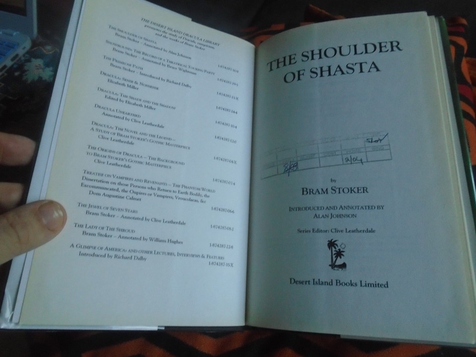 The Shoulder of Shasta by Bram Stoker - rare hardback (author DRACULA ...