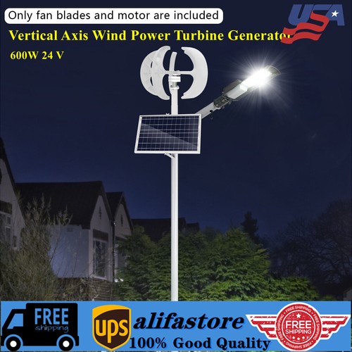 600W 24V Vertical Axis Wind Power Turbine Generator Controller Home ...