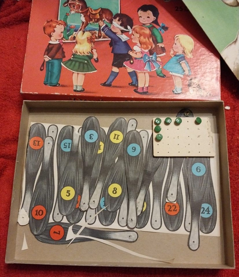 VINTAGE CHILDRENS GAME - ORIGINAL PIN THE TAIL ON DONKEY by Whitmen ...