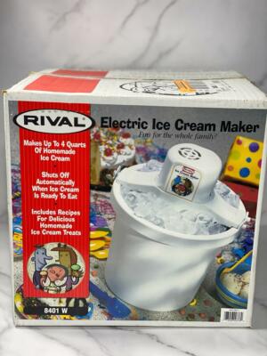 Rival Ice Cream Maker Freezer 4 Quart Made In USA #8401W Vintage | eBay