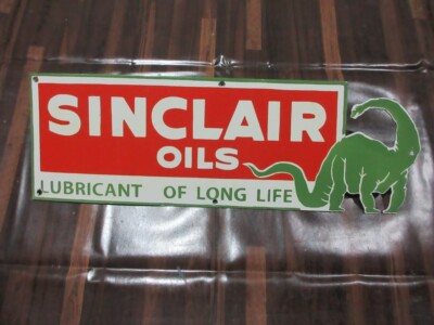 Porcelain Sinclair Oils Enamel Metal Sign Plate Size 30" x 10" Inches ...