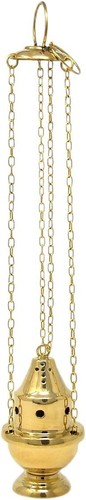 Catholic Orthodox Polished Brass Mini Hanging Incense Burner Censer 4 ...