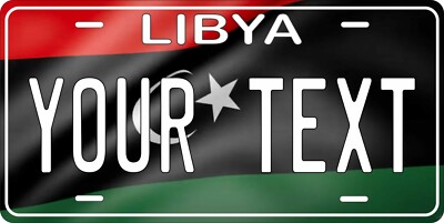 Libya Flag Wave License Plate Personalized Custom Auto Bike Motorcycle ...