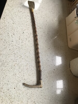 Vintage Silver-Mounted Bamboo Riding Crop with Antler Handle Antique ...