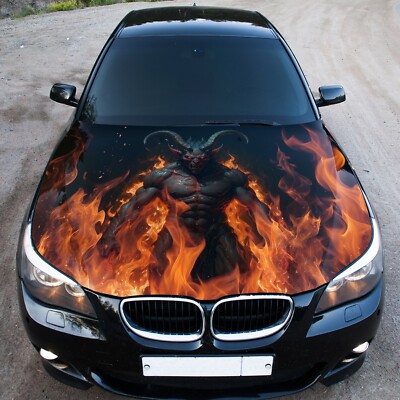 Hellborn Demon Fire Car Hood Wrap Decal Vinyl Sticker Graphic For Car ...