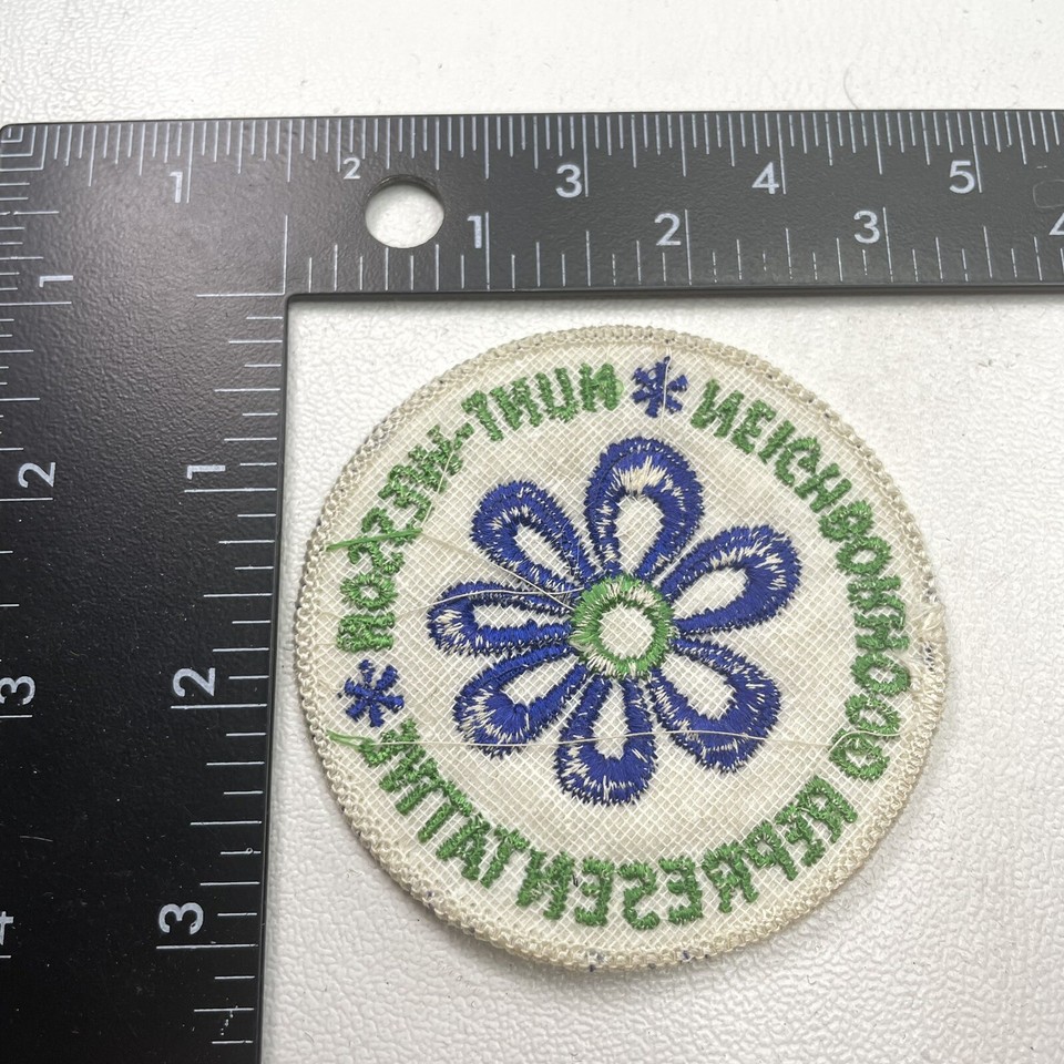 Vtg HUNT-WESSON NEIGHBORHOOD REPRESENTATIVE Embroidered Felt Patch 24KD ...