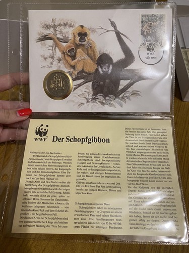 First Day Cover WWF 1987 with Coin and Stamp Vietnam Crested Gibbon | eBay