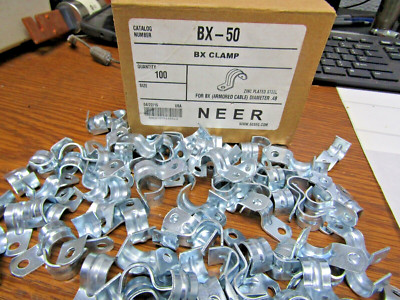 100) NEW EMERSON BX-50 NEER BX CLAMPS BX ARMORED CABLE DIAMETER .48 BOX ...
