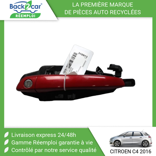 🏆 POIGNEE EXTERIEURE PORTE AVANT GAUCHE CITROEN C4 PICASSO 980297811T ...