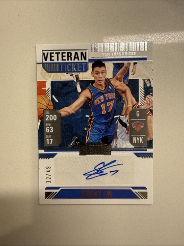 2024-25 Panini Silhouette Jeremy Lin #VST-LIN Veteran Ticket Autographs ...