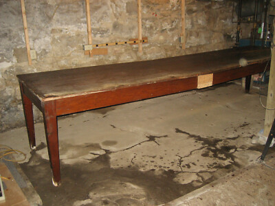 12 ft Antique Vintage Wood Work Table Workbench Approx. 12'X31"x40 ...