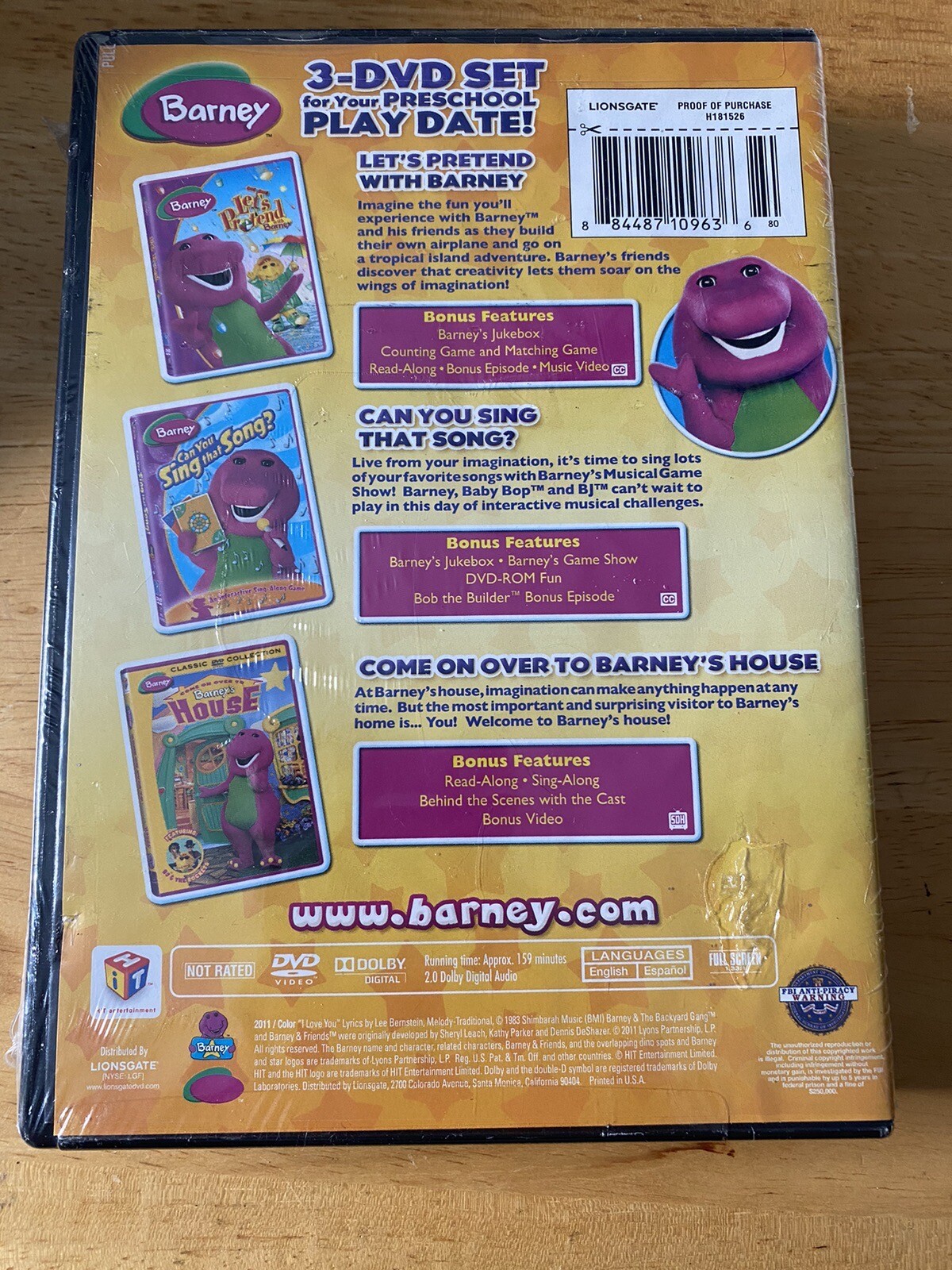 Barney: Play Date Pack (DVD, 2011, 3-Disc Set) for sale online | eBay