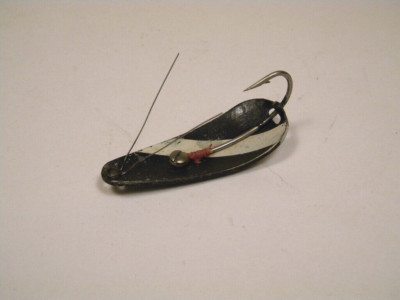Vintage Weezel Rex Spoon Black White Weedless fishing spoon crankbait ...