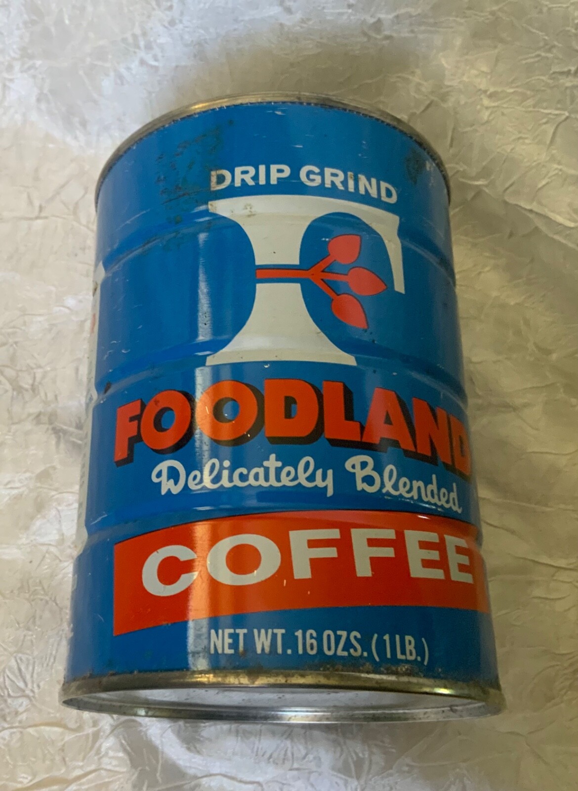 Vtg ADVERTISING Drip Grind FOODLAND COFFEE 1 lb Tin Can NO LID ...