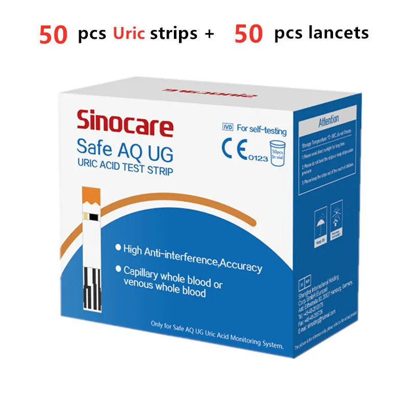 Sinocare Safe AQ UG Blood Glucose &Uric Acid Test Kit for Diabetes/Gout ...