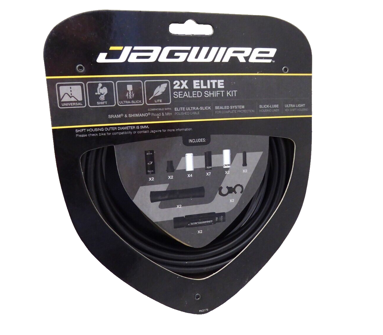 Jagwire Elite Sealed Shift Cable Kit SRAM/Shim., Ultra-Slick Uncoated ...