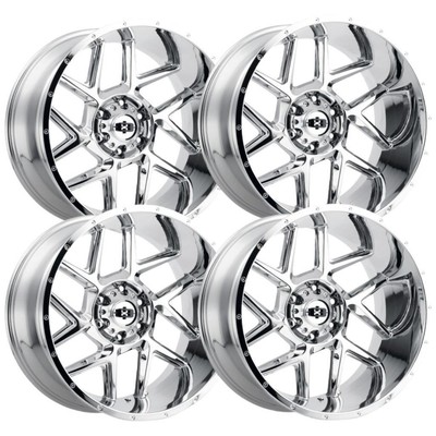 (Set-4) Vision 360 Sliver 22x12 8x6.5 -51mm Chrome Wheels Rims 22 Inch ...