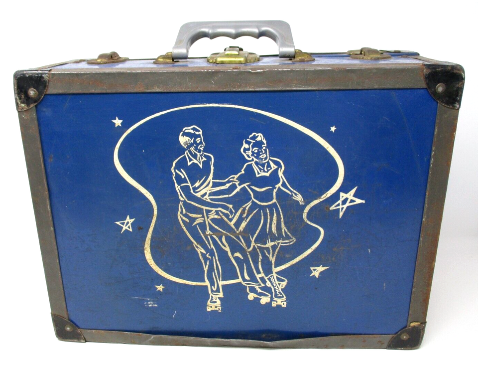Vintage Roller Skates in Storage Box Case Black Blue | eBay