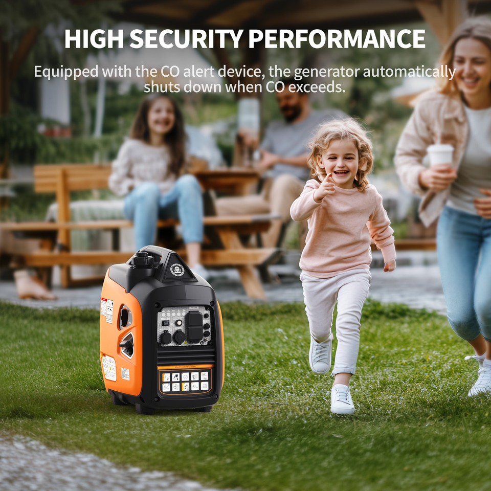 Efurden 2500Watt Gas Powered Generator Portable Inverter Generator 52dB ...