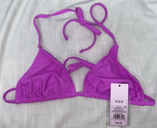 Wild Fable Womens XS 0-2 Bikini Top Purple Hot Orchid Slider Triangle ...