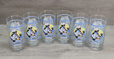 (6) Vintage Indiana Glass HOLSTEIN COW CHEF Tumblers 16 oz. Farmhouse L ...