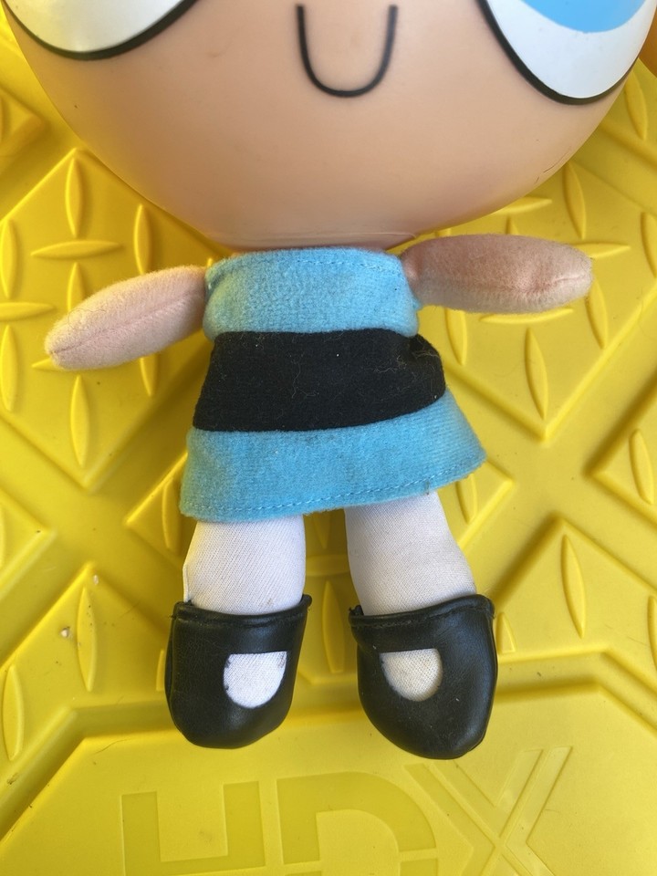 VTG Cartoon Network Powerpuff Girls Bubbles Doll Hard Head Plush Body ...