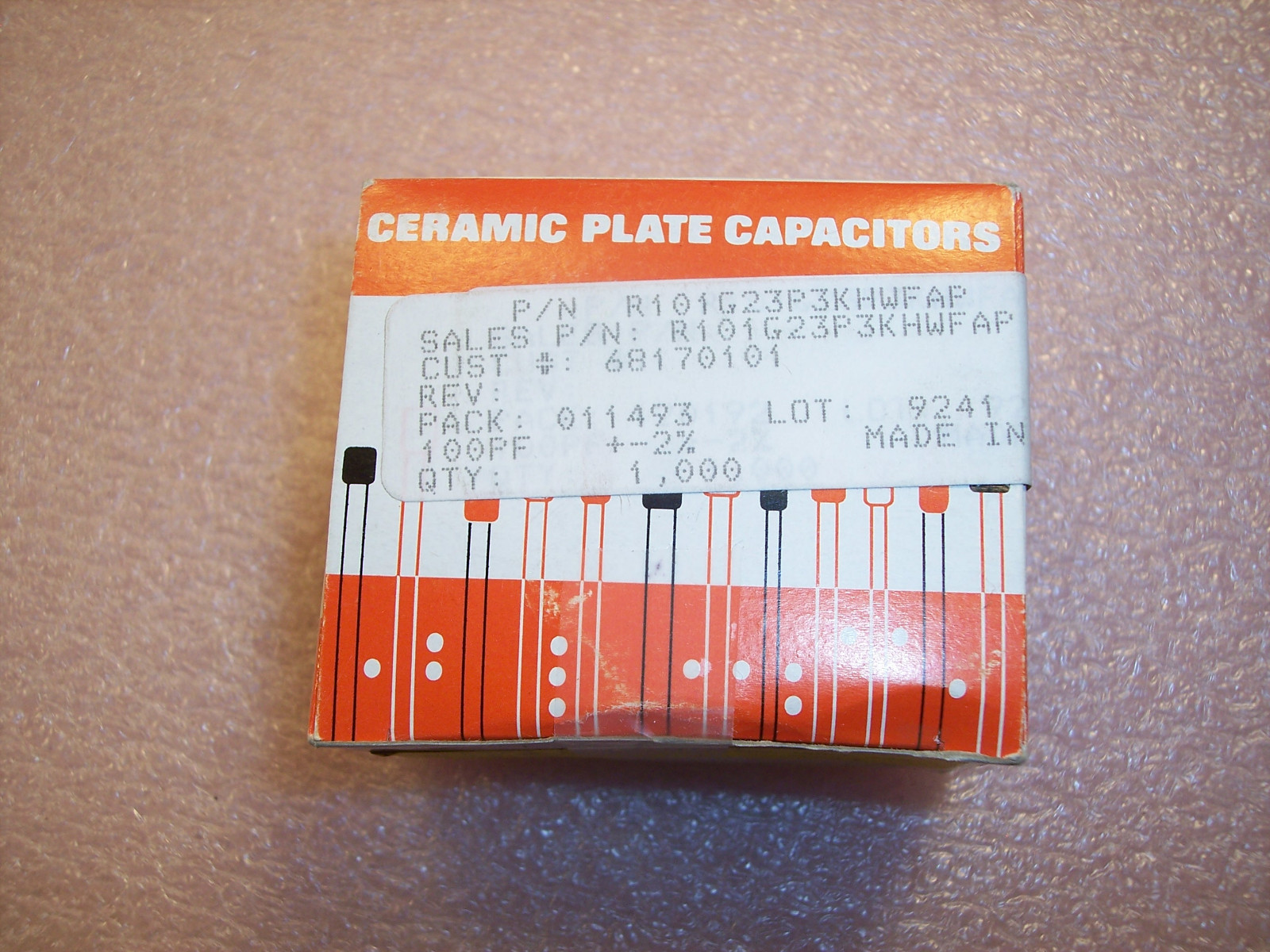 QTY (100) 100pf 100V 2% P3K MINIATURE CERAMIC PLATE CAPACITORS ...