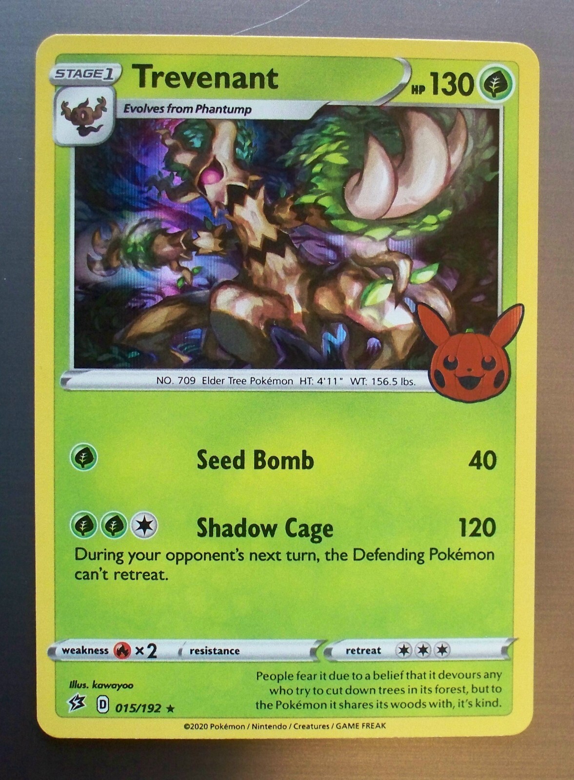 2022 Pokemon Trick or Trade Halloween 015/192 Trevenant Holo Card New ...