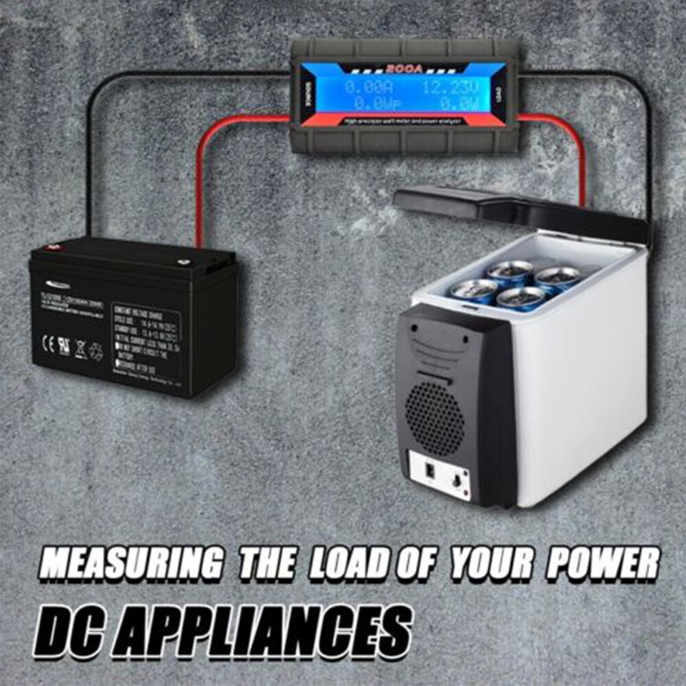 HOT 200A Digital LCD Amp Watt Meter Power Analyser Solar Caravan+ ...