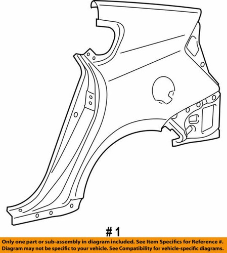 61601-47080 Toyota Panel, quarter, rh 6160147080, New Genuine OEM Part ...