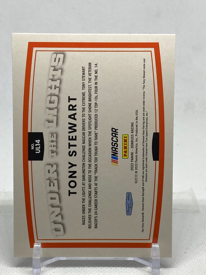 2022 Donruss Racing Tony Stewart Under the Lights Checkers Parallel # ...