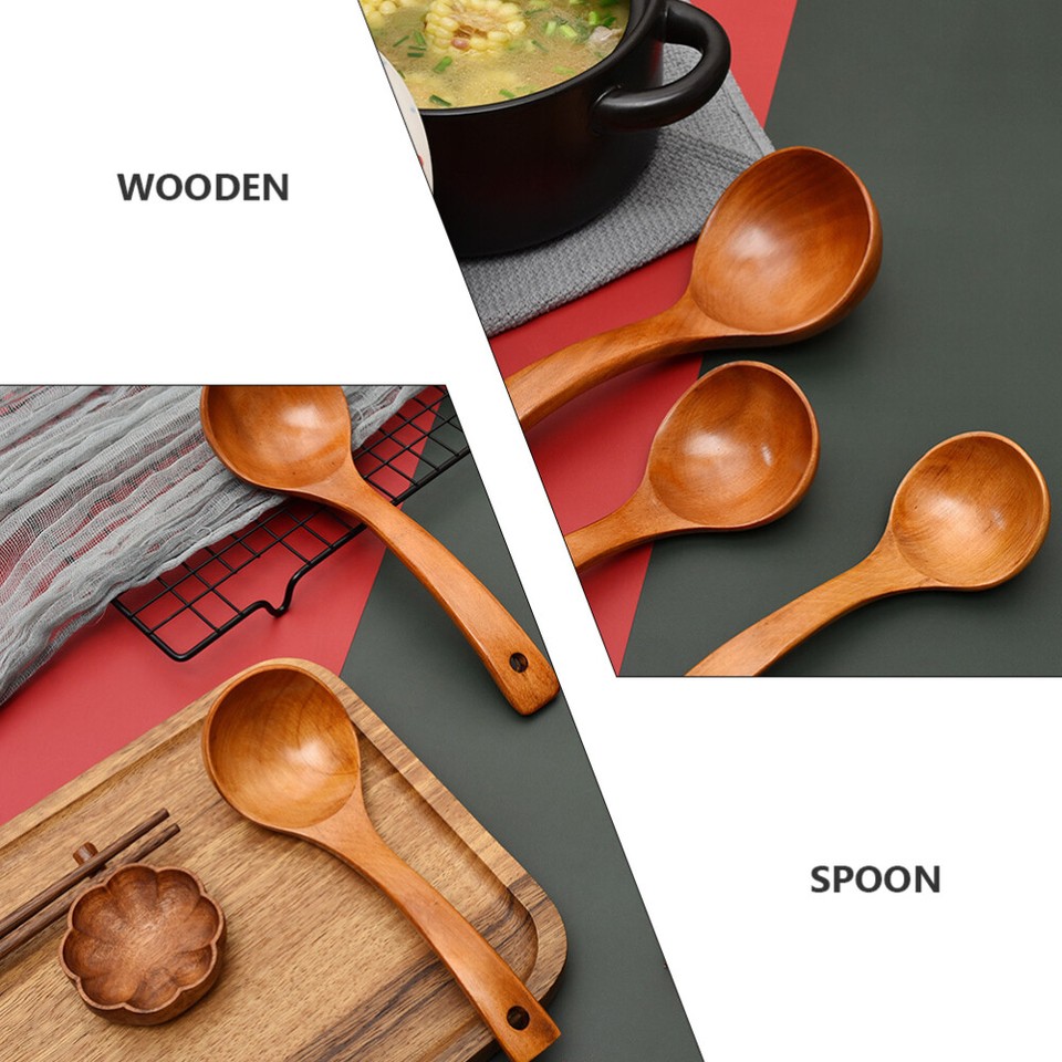 Rice Spoons Wooden Ladle Spoons Cooking Ladle Spoon Kitchen Ladle ...