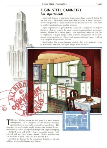 Elgin Stove MFR 1930 Samples CATALOG Steel Cabinet Design Metal Kitchen ...