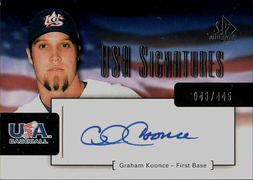 Graham Koonce (Athletics) 2004 SP Authentic USA Signatures Autograph ...